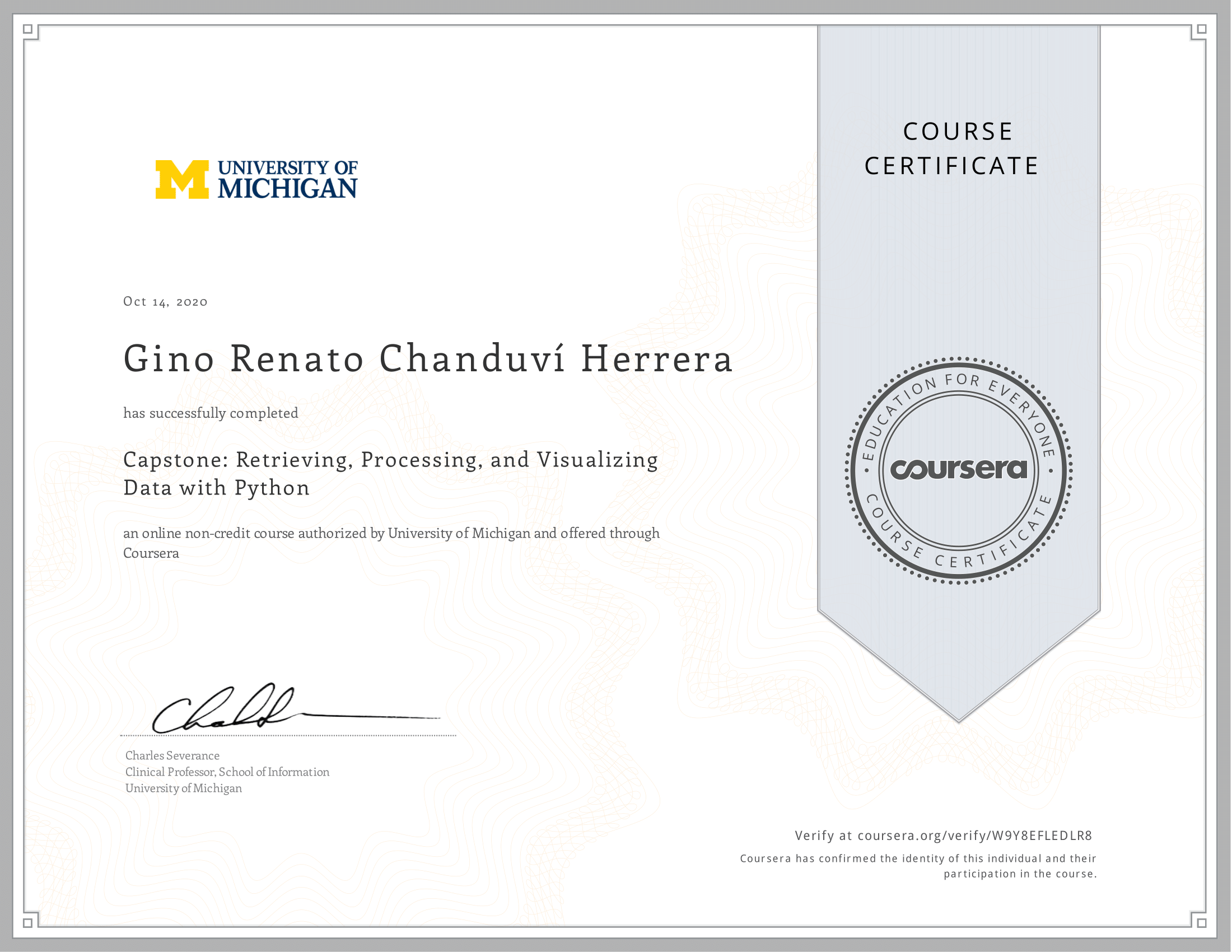 Gino Chanduví - Bachilleres y Certificados